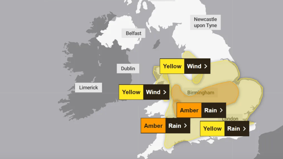 Amber weather warnings as Storm Claudia hits UK with severe weather ...