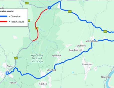 A40 westbound closure between Wilton and Whitchurch | rossgazette.com
